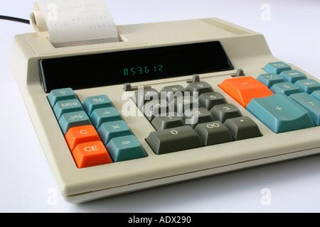 A 1980's Electronic adding machine with paper roll print out Stock ...