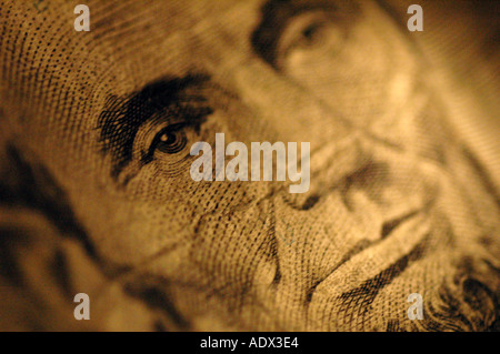 Close up of Abraham Lincoln face and head at the Lincoln Memorial in ...