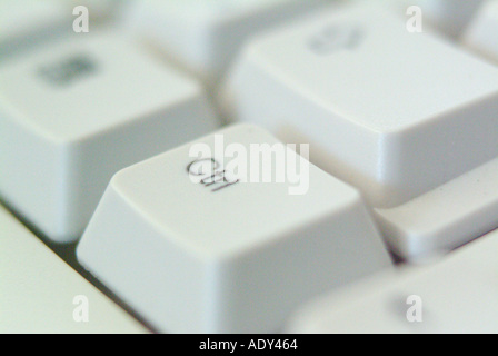 Computer Comm key keyboard delete letters symbols numbers white plastic ...