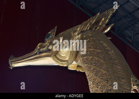 Swan figurehead on the royal barge Suphannahong at the Royal Barges ...