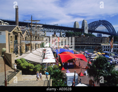 A view of some of the waterfront restaurants at The Rocks, Sydney ...