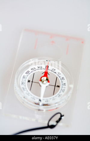 Baseplate orienteering compass Stock Photo - Alamy