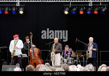 British tenor saxophonists Don Weller and Art Themen performing at ...
