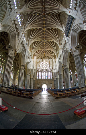 Interior view, ceiling, Exeter Cathedral, Exeter, England, Great ...