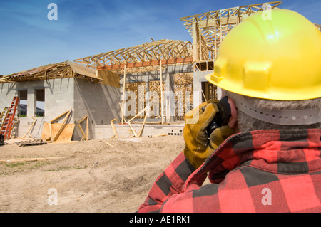 Building, construction site in progress to new house, room view Stock ...