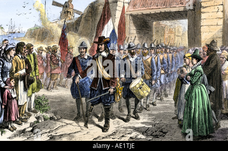 The Dutch surrender New Amsterdam, America, to the English, September ...