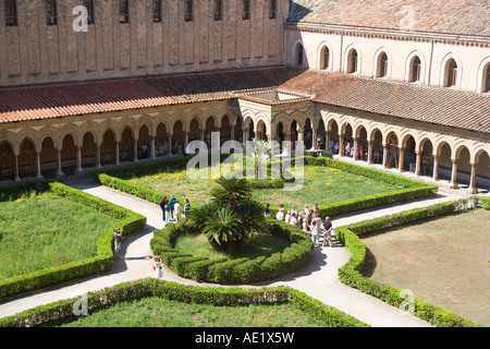 Cloister Cattedrale di Monreale Palermo Sicily Italy Stock Photo - Alamy