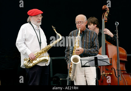 British tenor saxophonist Don Weller performing at Brecon Jazz Festival ...