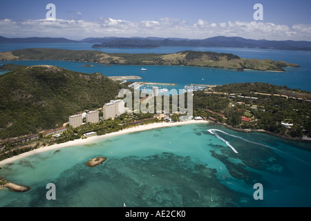 Aerial of Hamilton Island, Whitsundays, Queensland, Australia Stock ...