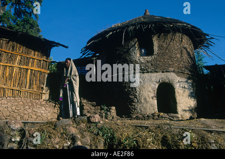 Tukul, traditional hut, house at Lalibela, UNESCO World Heritage Stock ...