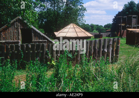 Round house and long house Iceni village reconstruction Cockley Cley ...