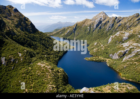 Lake Norwest Fiordland National Park South Island New Zealand aerial ...
