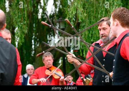 English Morris sword dance Stock Photo - Alamy