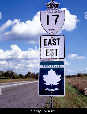 Highway 17 and Trans Canada Ontario Lake Superior Circle Tour sign ...