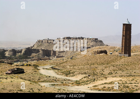 AFGHANISTAN Ghazni Military graveyard with ancient city walls and ...