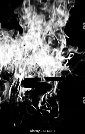 Black and white camp fire Stock Photo - Alamy