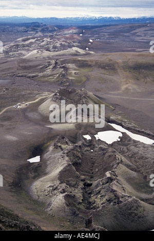 Fissure vent with spatter cones, Laki Volcano, Iceland, Polar Regions ...
