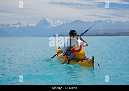 Kayak Lake Pukaki and Aoraki Mt Cook South Canterbury South Island New ...