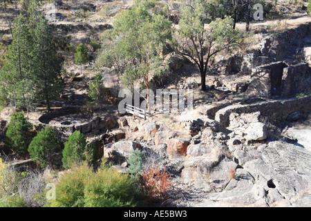 Gold rush mining site at Adelong falls gorge, Adelong near Tumut, New ...