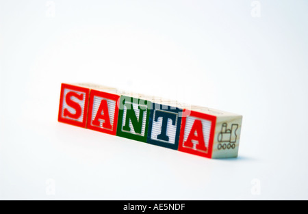 Blocks spelling Santa Stock Photo - Alamy