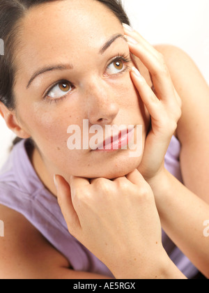 Bored Young Woman Model Released Stock Photo - Alamy