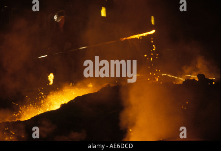 Factory workers 1980s UK. British Steel Corporation Man worker working ...