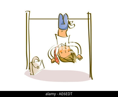 Illustration of Student Boy Hanging on a Blank Board Stock Photo - Alamy