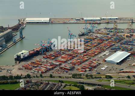 Bootle Docks, Liverpool from the air, North West England Stock Photo ...
