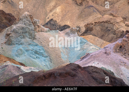 Exposed colorful mineral deposits on eroded hillside Artists Palette ...