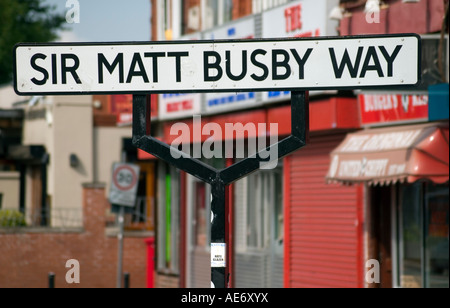 Sir Matt Busby Way Sign, Old Trafford, Manchester, UK. Manchester ...