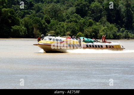 Express Longboat in the Batang Rajang Between Sibu and Kapit, Sarawak ...
