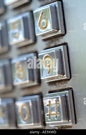 Vertical close up of numbered keypad entry system Stock Photo - Alamy