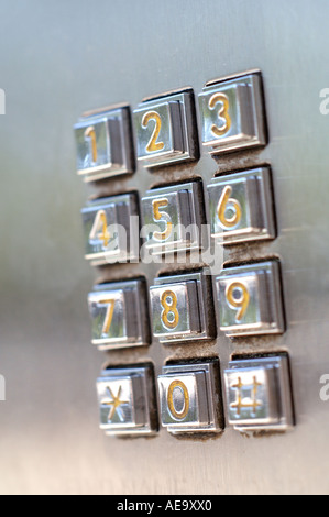 Vertical close up of numbered keypad entry system Stock Photo - Alamy