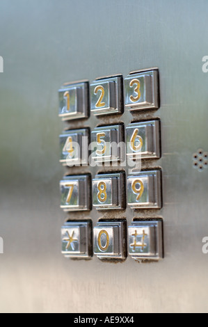 Vertical close up of numbered keypad entry system Stock Photo - Alamy