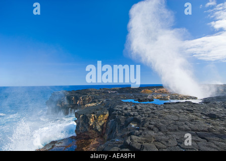 TAGA blowholes blow holes southcoast of Savaii Lavafield coast shore ...