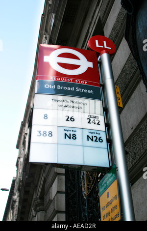 London Bus Stop sign Stock Photo - Alamy