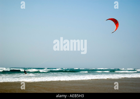 Parasurfing through the surf on the Zululand Coast at Sodwana Bay ...