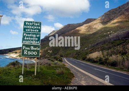 Signs regarding the baboons at the Cape of Good Hope and Cape Point on ...