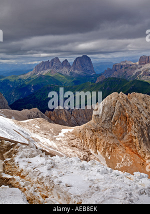 Dolomites mountains rocky peaks scenic landscape. Alpine summits in the ...