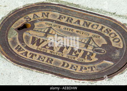 Water meter historic manhole cover in the French Quarter of New Orleans ...