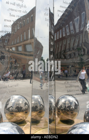 city of exeter Riddles Sculpture in town centre reflections of ...
