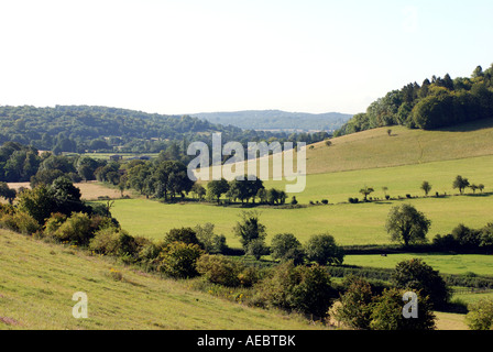 Chilterns countryside landscape near Turville village Buckinghamshire ...