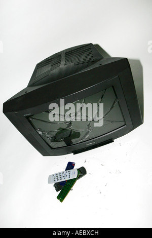Smashed remote control Stock Photo - Alamy