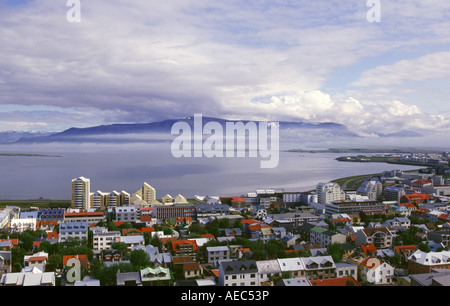 Aerila view of Reykjavik Iceland Stock Photo - Alamy