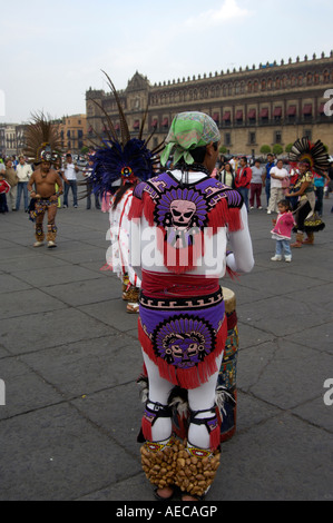 Conchero dancers performing in the Zocalo of Mexico City Stock Photo ...