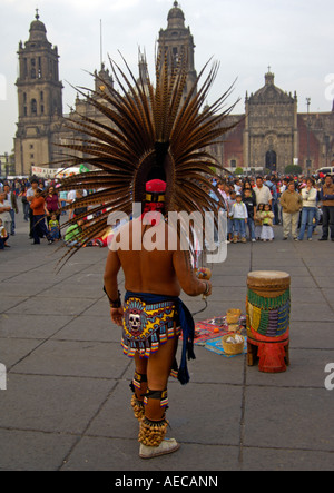 Conchero dancers performing in the Zocalo of Mexico City Stock Photo ...