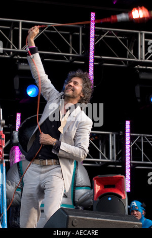 Singer Wayne Coyne of The Flaming Lips band performs during the music ...