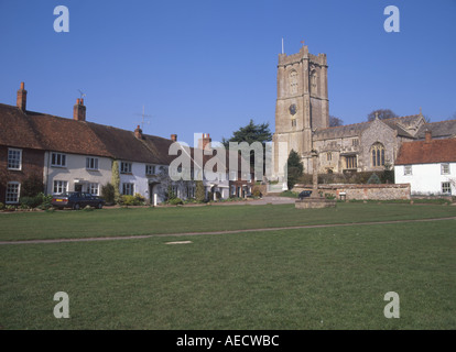 Aldbourne Wilts UK church market cross and village green Stock Photo ...