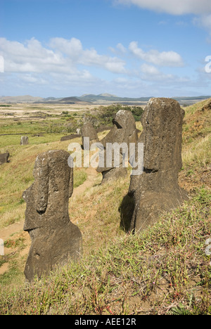 Moai quarry, Ranu Raraku Volcano, UNESCO World Heritage Site, Easter ...