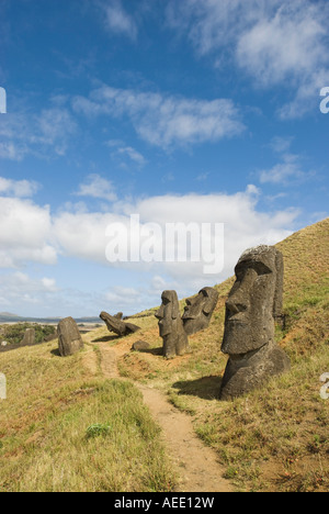 Moai quarry, Ranu Raraku Volcano, UNESCO World Heritage Site, Easter ...